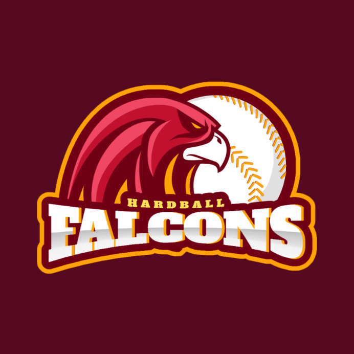 Placeit - Sports Logo Maker Featuring a Falcon and a Baseball Ball