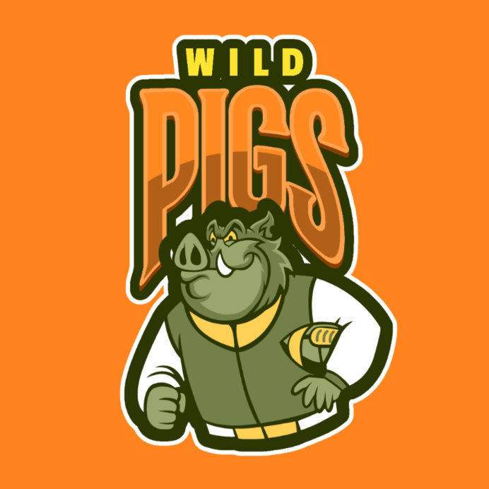 Placeit - Mascot Logo Template Featuring a Wild Pig