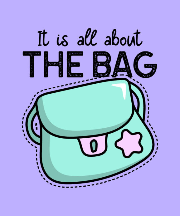 Placeit - T-Shirt Design Template With a VSCO-Inspired Handbag Sticker