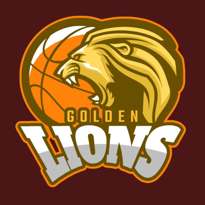 Placeit - Basketball Logo Maker Featuring a Roaring Golden Lion