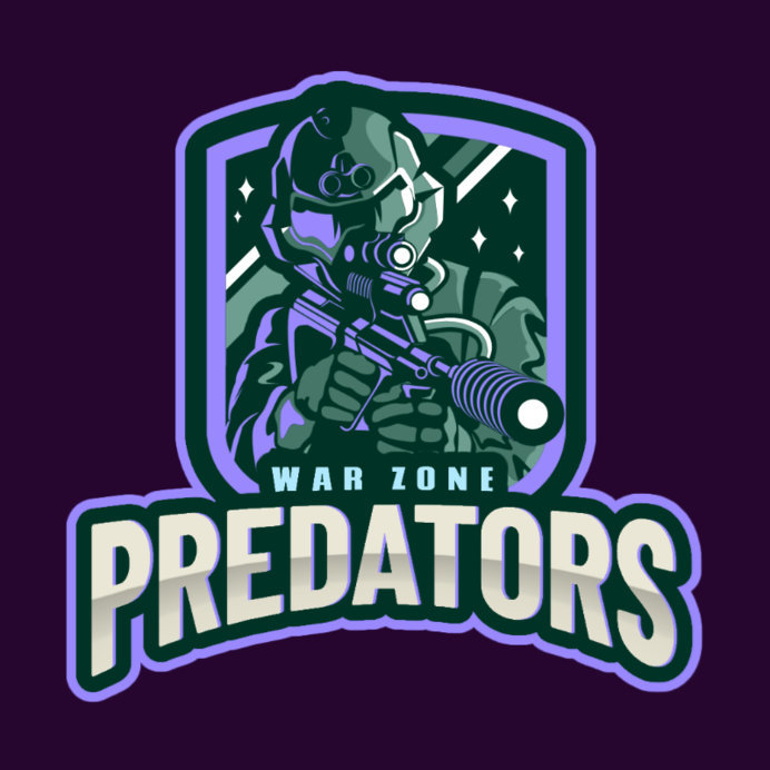 Placeit - Gaming Logo Maker Featuring a Shooter Aiming with a Sniper