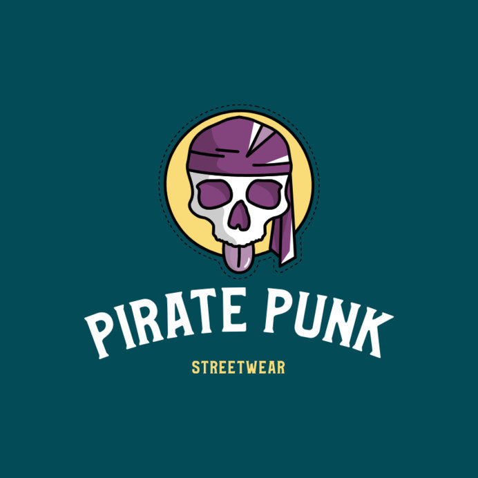 Placeit - Punk Clothes Brand Logo Maker with a Pirate Icon