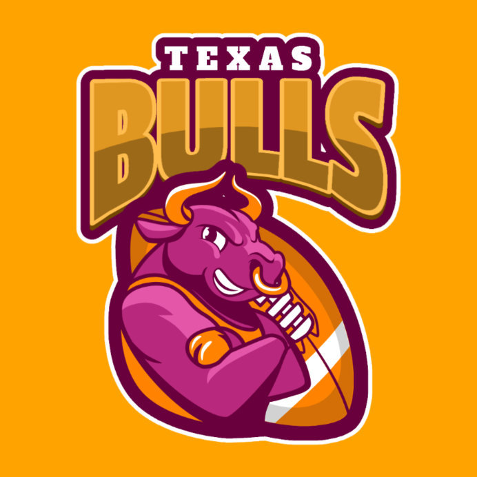 Placeit - Sports Logo Maker for a Rugby Team Featuring a Bull Character