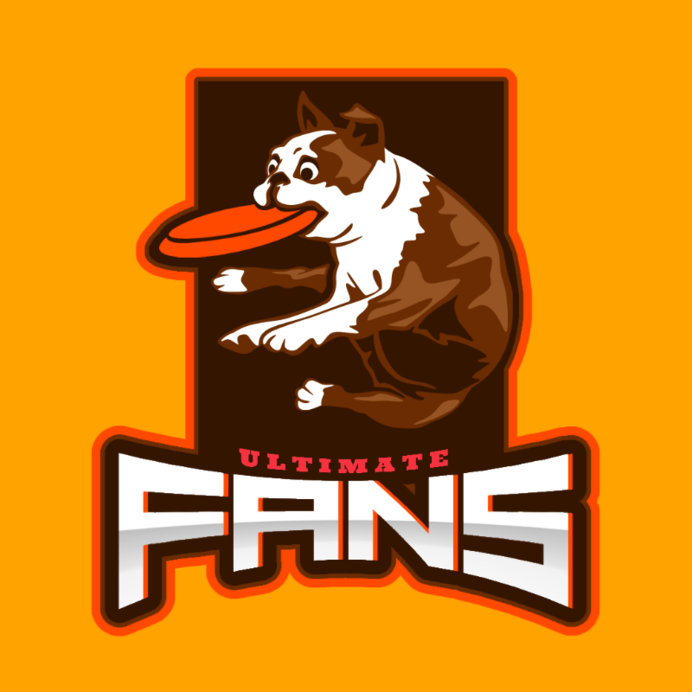 Placeit - Sports Logo Maker Featuring a Dog Catching a Frisbee Illustration