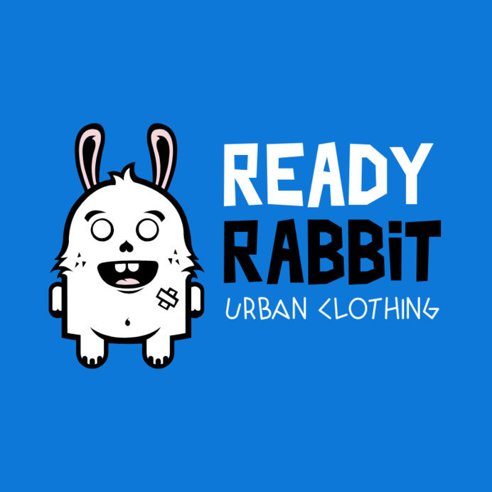 Placeit - Urban Clothing Brand Logo Template Featuring a Cute Rabbit