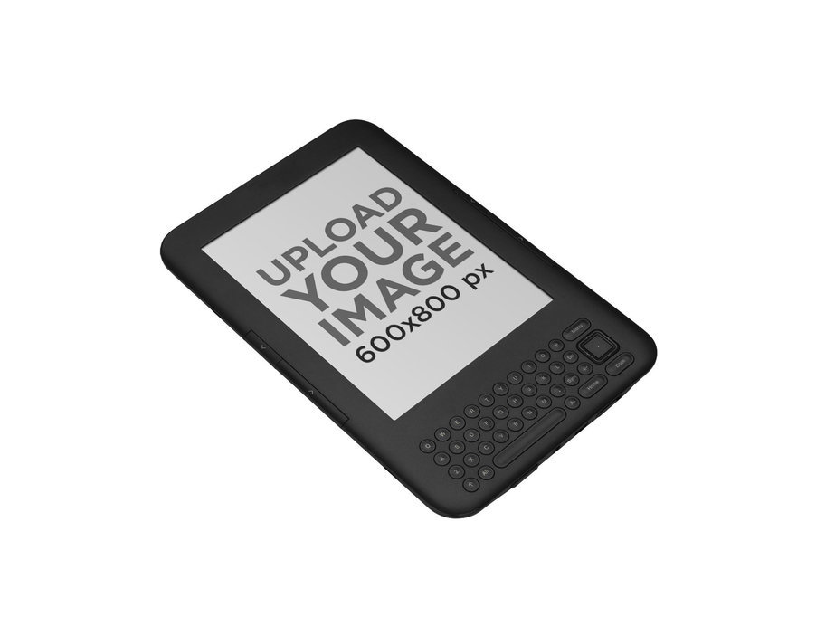 Placeit - Kindle with Keyboard Mockup Over a Null Background