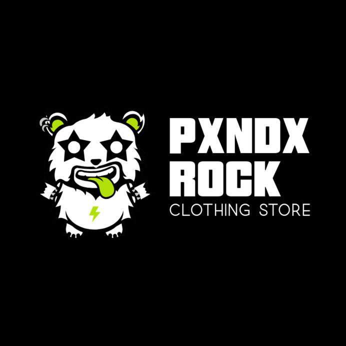 Placeit - Rock Clothes Logo Creator with a Crazy Panda Illustration