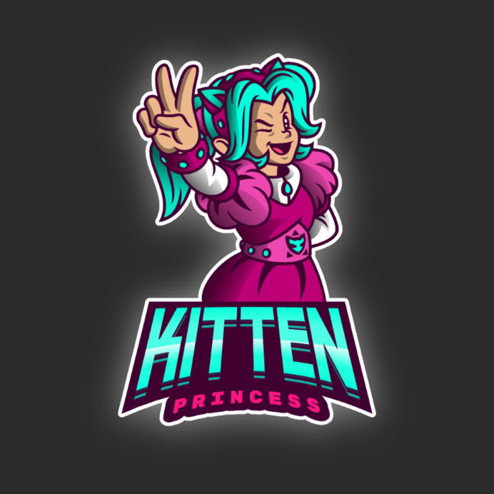 Placeit - Gaming Logo Maker Featuring a Cartoonish Princess Graphic