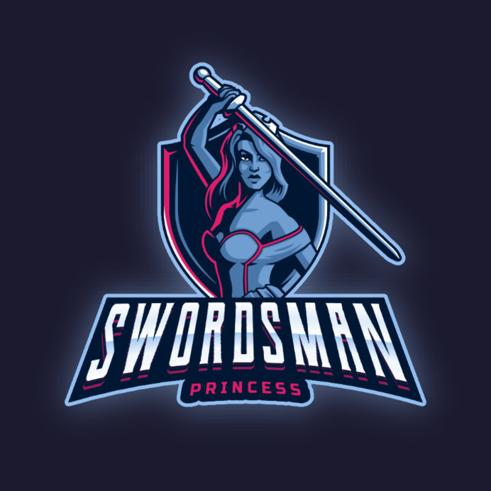 Placeit - Gaming Logo Maker Featuring a Princess with a Sword