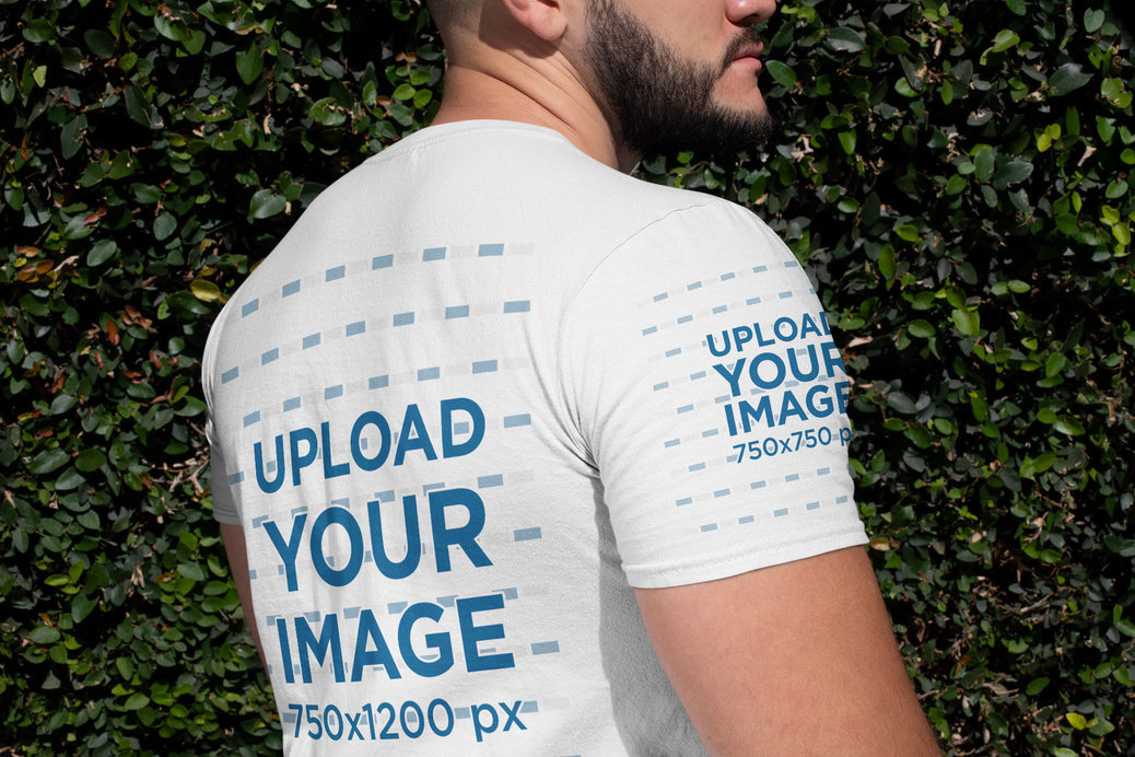 Placeit - Closeup Mockup of the Back Side of a Man's T-Shirt With a ...