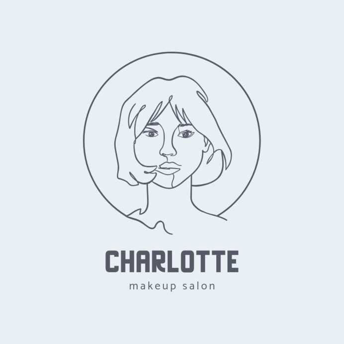 Placeit - Logo Maker for a Makeup Salon Featuring a Female Face Drawing