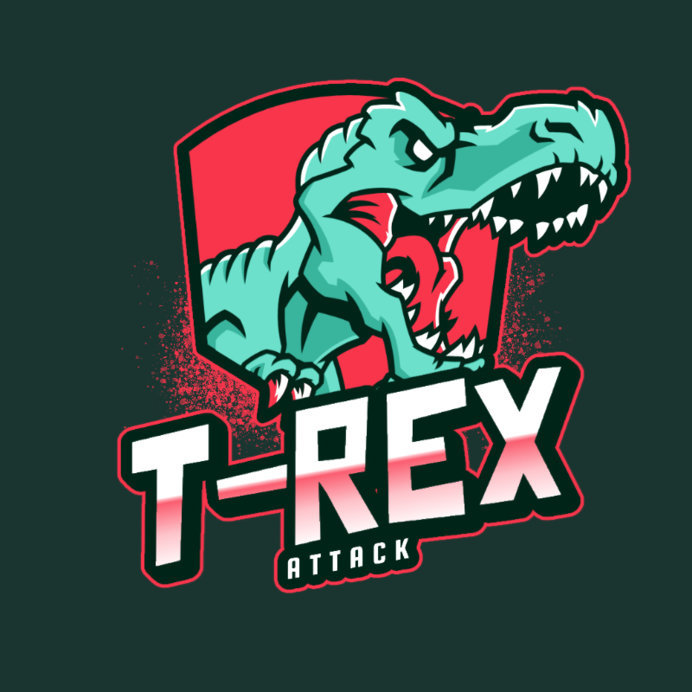 Placeit - Gaming Logo Template Featuring a T-Rex