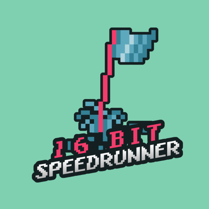 Placeit - Speedrunning-Themed Gaming Logo Creator Featuring 16 bit Graphics