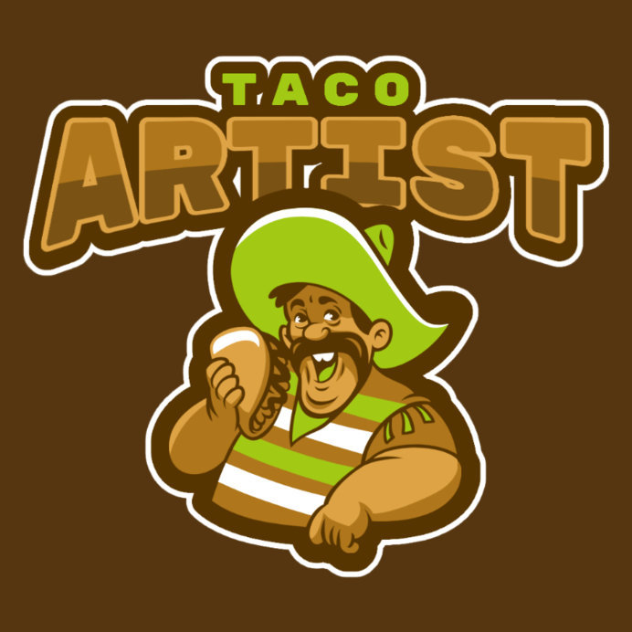 Placeit - Logo Template Featuring a Man Eating a Taco
