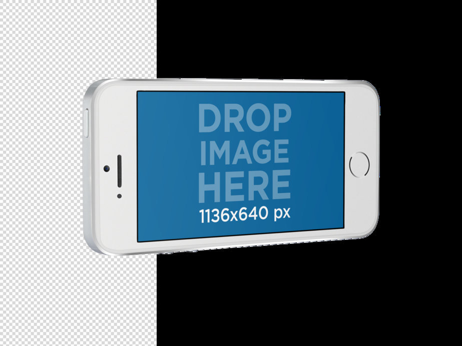 Placeit - iPhone SE Mockup in Landscape Position Over a Transparent ...