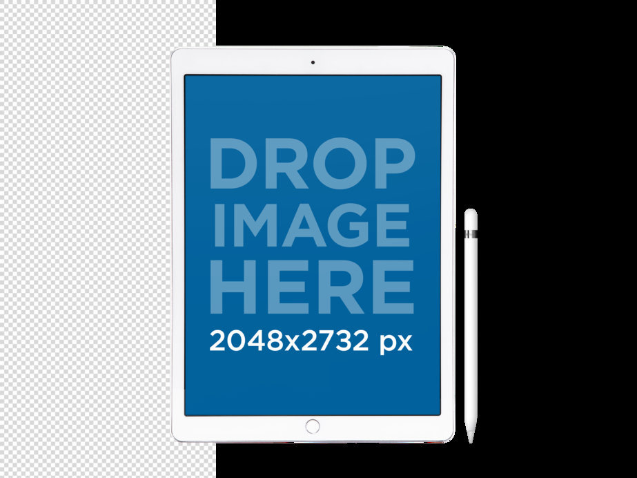 Placeit - iPad Pro with Apple Pencil Mockup in Front View Over a ...