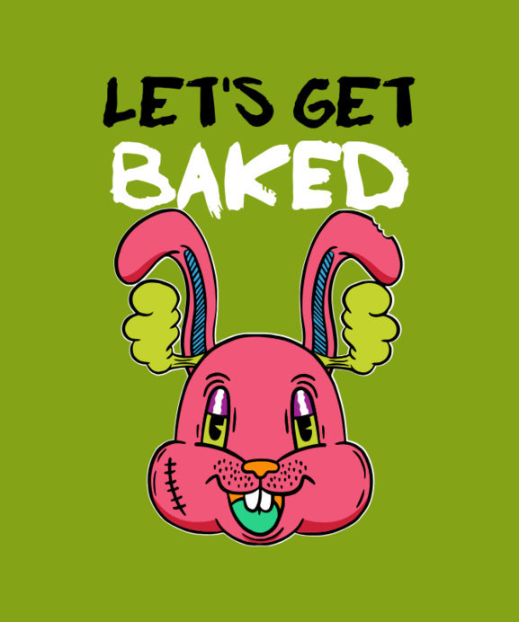 Placeit - T-Shirt Design Maker for 420 Enthusiasts with a Smiling Rabbit