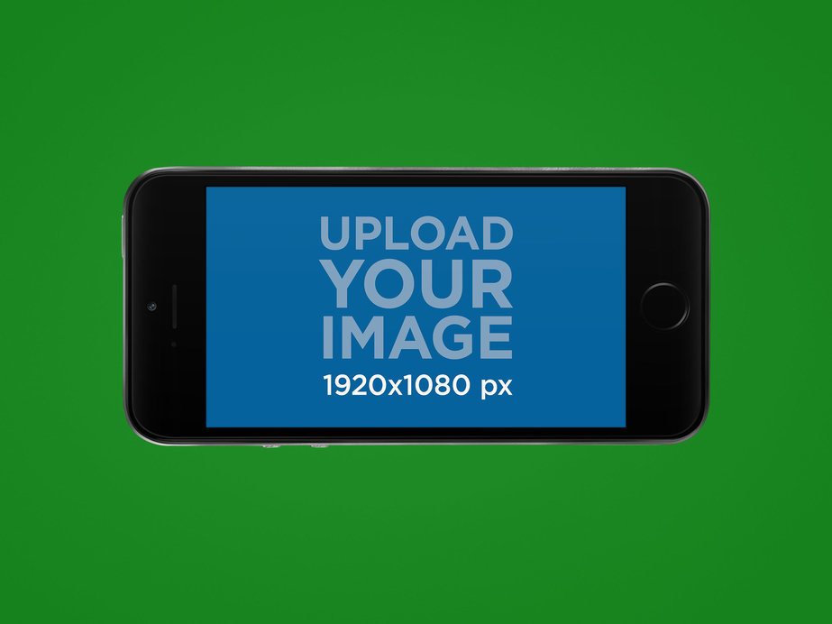 Placeit - Black iPhone SE in Landscape Position Mockup