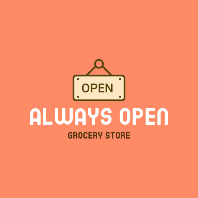 Placeit - Logo Template for a Grocery Store with an Open Sign Graphic