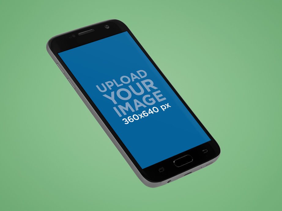 Placeit - Samsung Galaxy Phone Mockup Floating in Angled Position Over ...