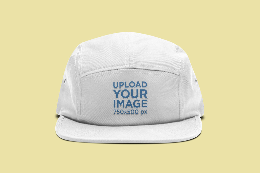 Placeit - Mockup of a 5-Panel Hat with Customizable Background