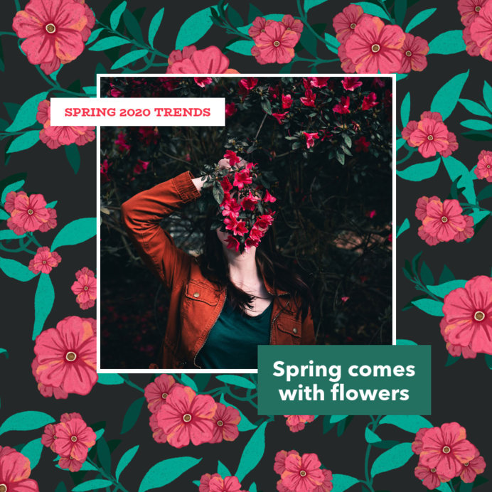 Placeit - Spring Instagram Post Generator Featuring a Floral ...