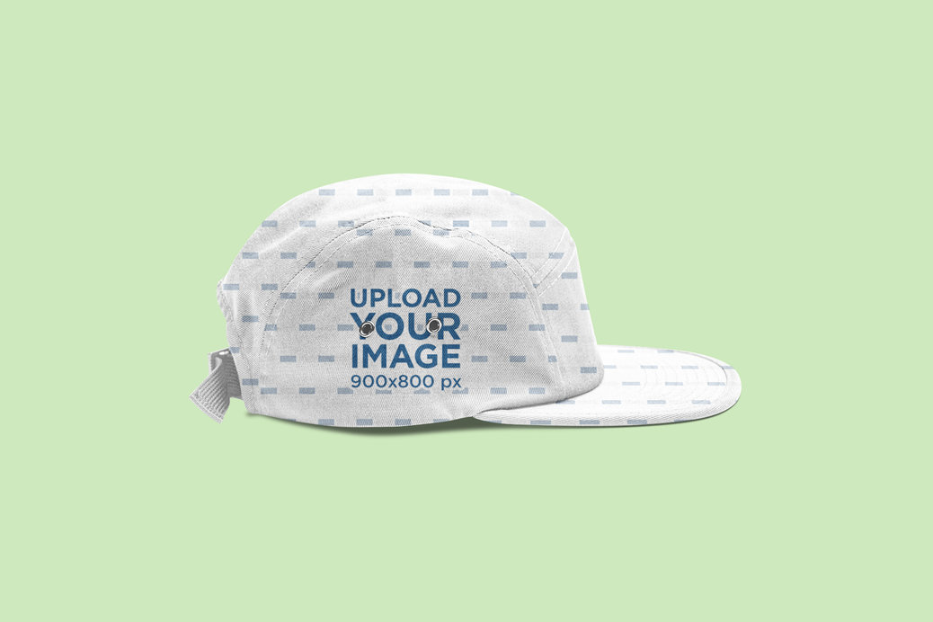 Placeit - Panel Hat Mockup Featuring a Plain Background