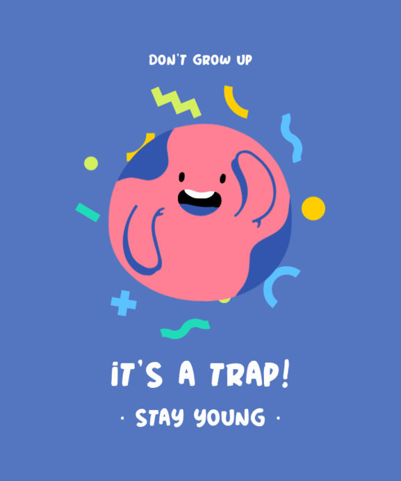 Placeit - Kids T-Shirt Design Template with a Character Illustration
