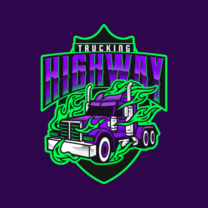 Placeit - Logo Template with a Flaming Truck Graphic