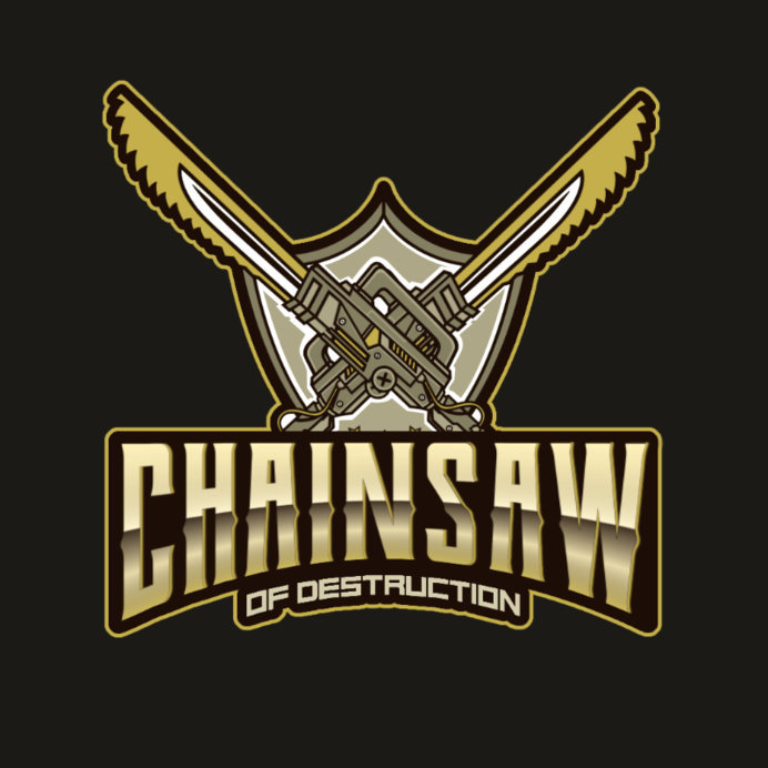 Placeit - Gaming Logo Maker Featuring a Chainsaw Weapon