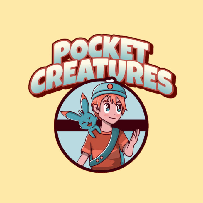 Placeit - Logo Maker Featuring a Pokémon-Inspired Creature and Trainer