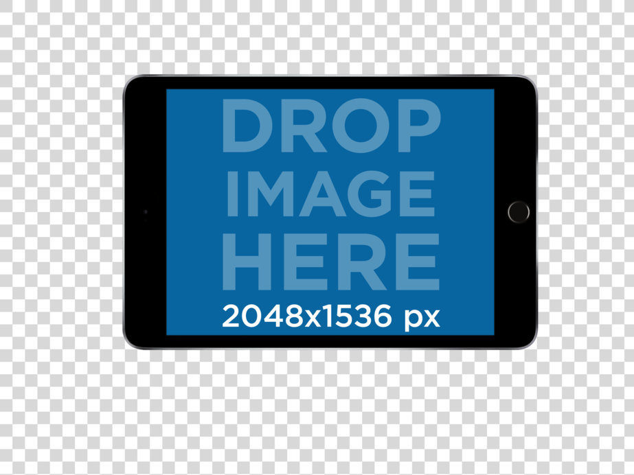 Placeit - Black iPad Mini in Landscape Frontal View Mockup