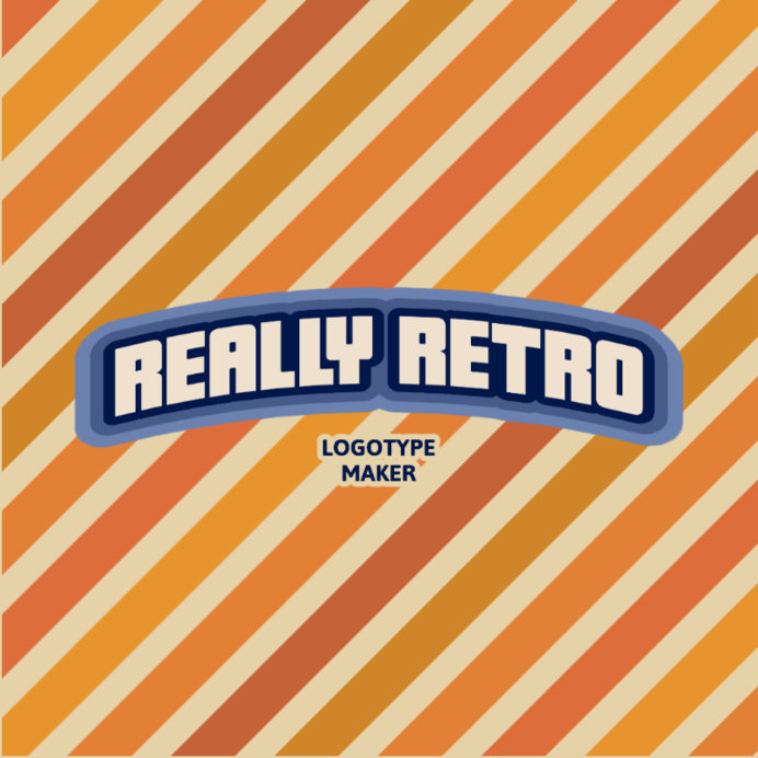 Placeit - Retro Logo Template Featuring a Diagonal-Stripped Background