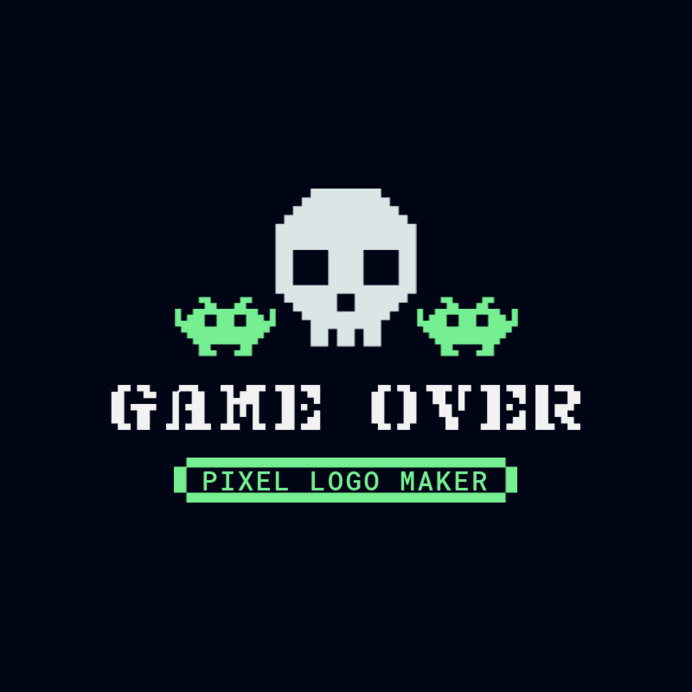 Placeit - Gaming Logo Generator with an 8-bit Skull