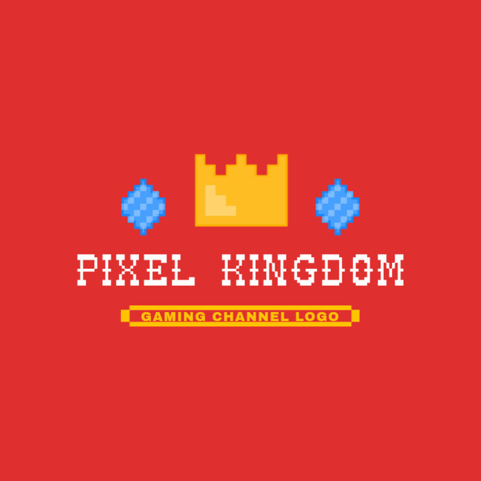 Placeit - Gaming Channel Logo Template Featuring an 8-Bit Crown