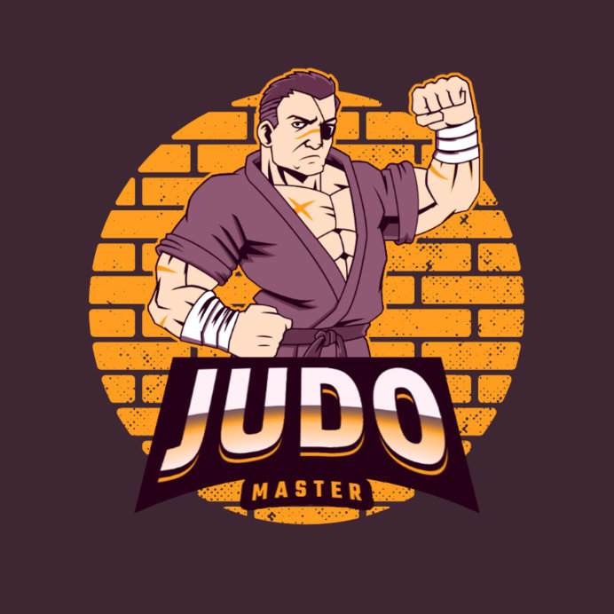 Placeit - Gaming Logo Generator Featuring a Judo Fighter Illustration