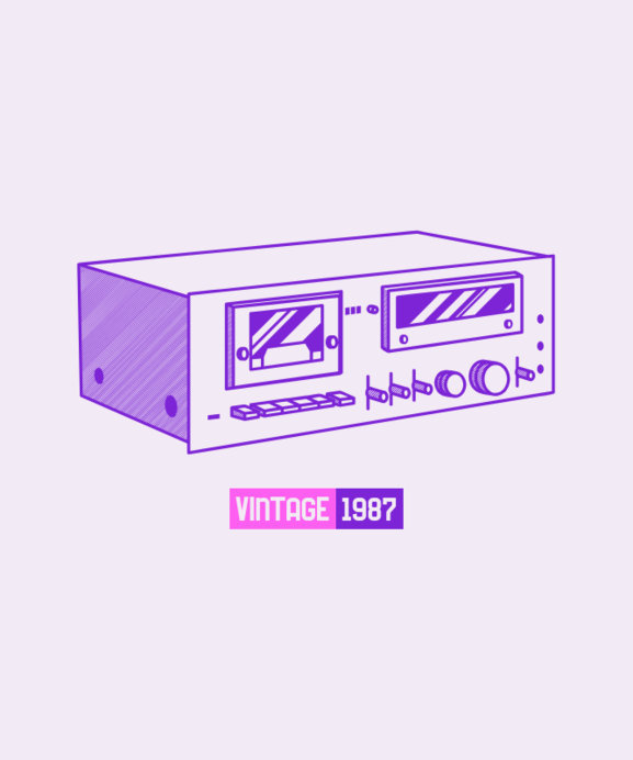 Placeit - T-Shirt Design Template with a Vintage Audio Player