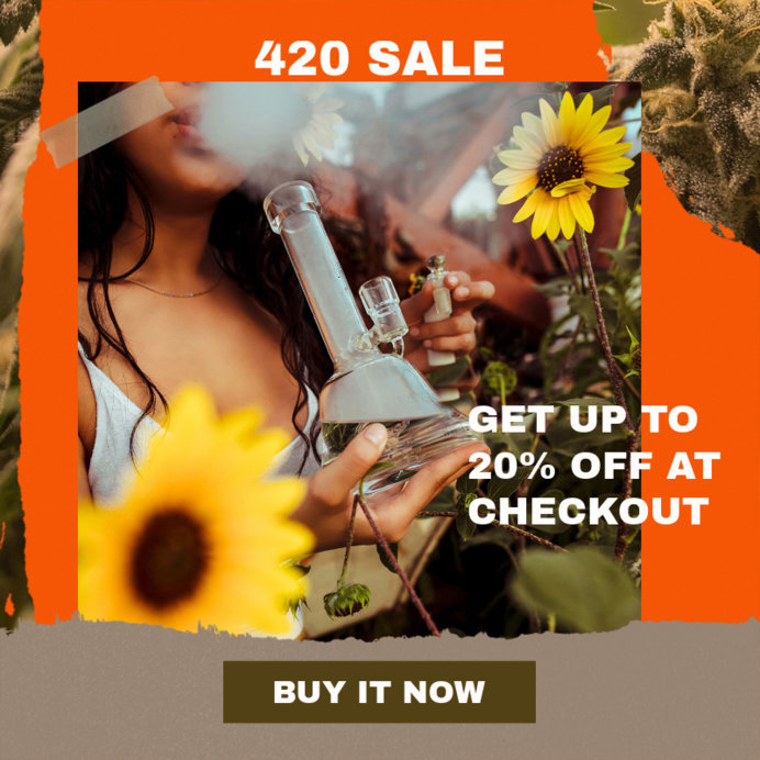 Placeit - Weed-Themed Ad Banner Maker to Announce a Discount