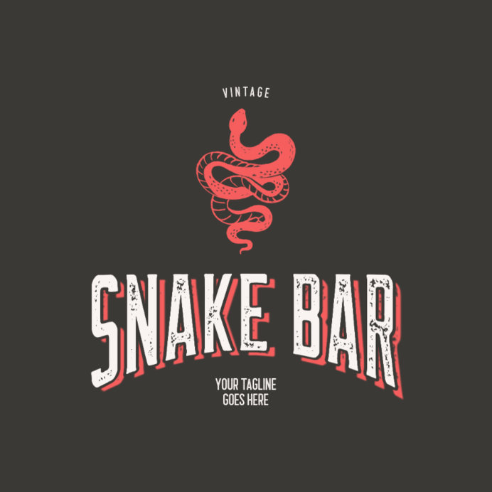 Placeit - Rustic Logo Template for a Bar Featuring a Snake Clipart