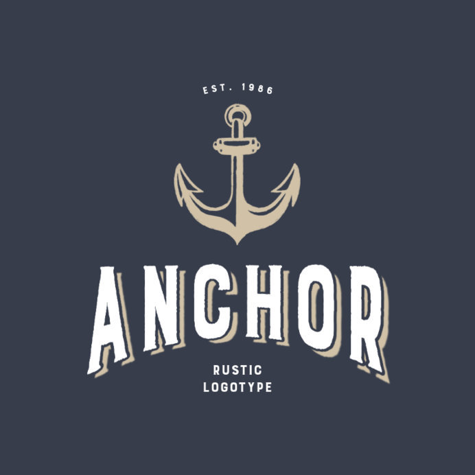Placeit - Rustic Logo Maker With an Anchor Clipart