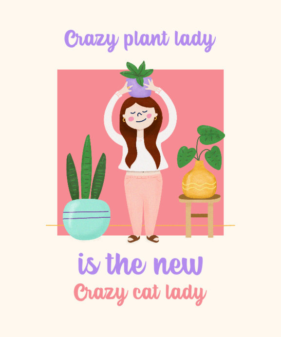 Placeit - Plant Lady T-Shirt Design Maker with Cute Illustrations