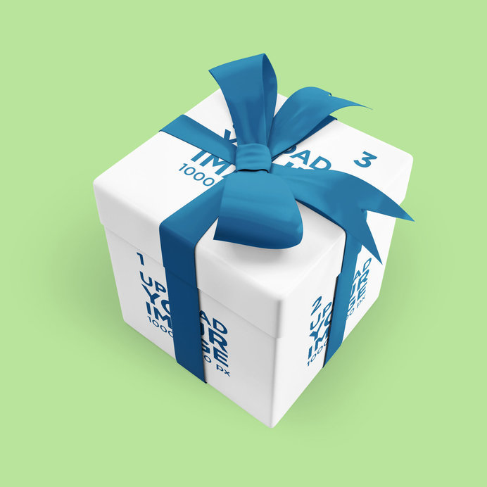 Placeit - Gift Box Mockup Featuring a Colored Ribbon