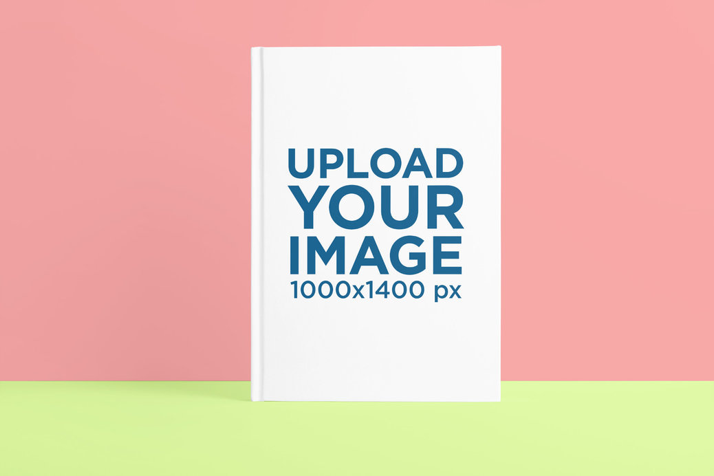 Placeit - Mockup of a Hardcover Book Featuring a Two-Color Background