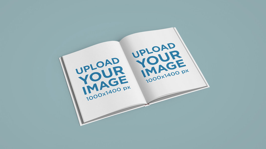 Placeit - Mockup of an Open Book With Customizable Pages