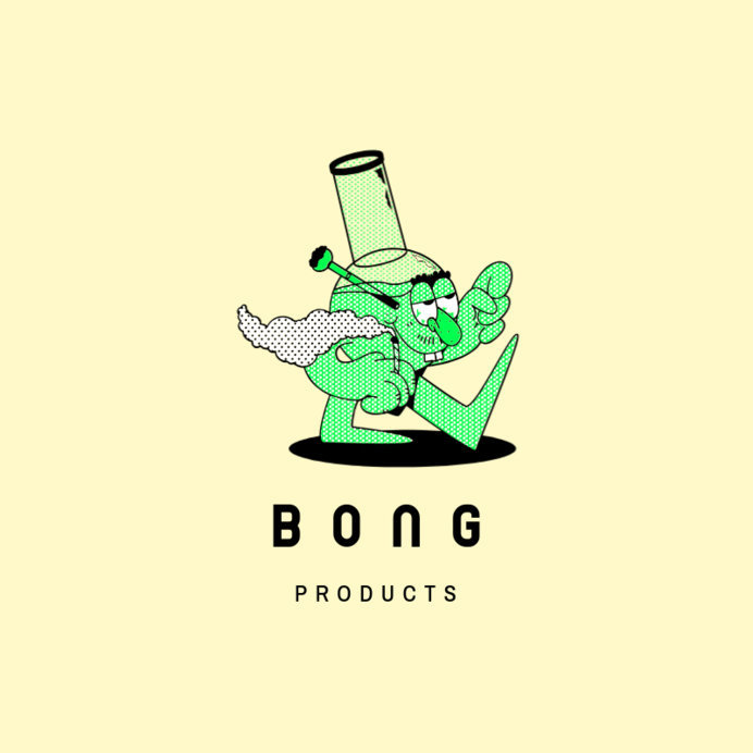 Placeit - Cannabis Products Logo Maker Featuring a Bong Cartoon