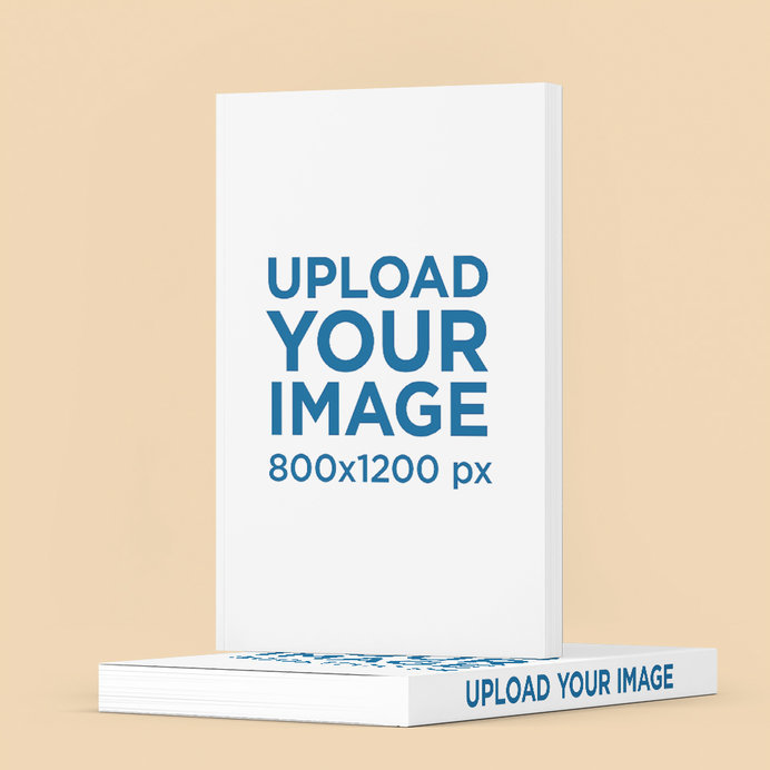 Placeit - Mockup of a Paperback Book Standing Over Another One