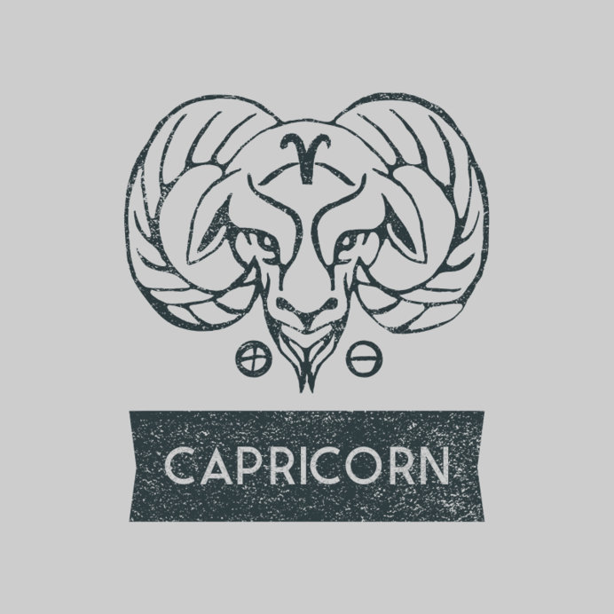 Placeit - Zodiac Logo Template Featuring a Capricorn Sign Graphic