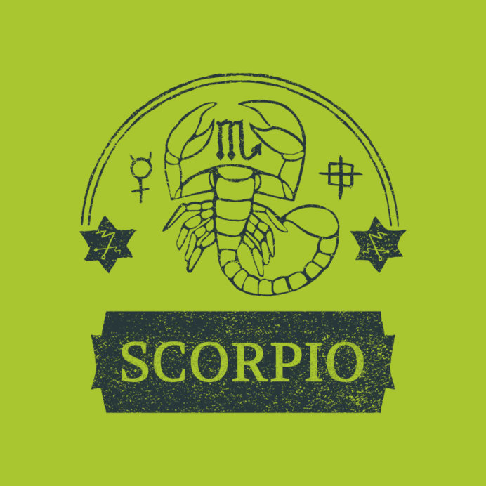 Placeit - Zodiac Logo Maker Featuring a Scorpio Under an Arc