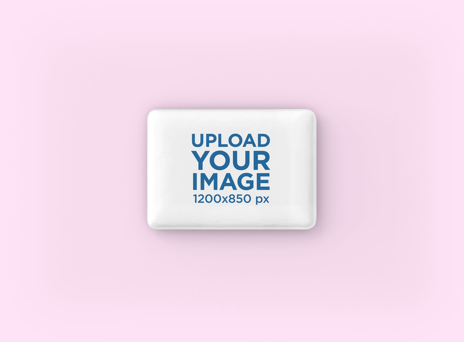 Placeit - Mockup of a Rectangular Pin on a Customizable Surface