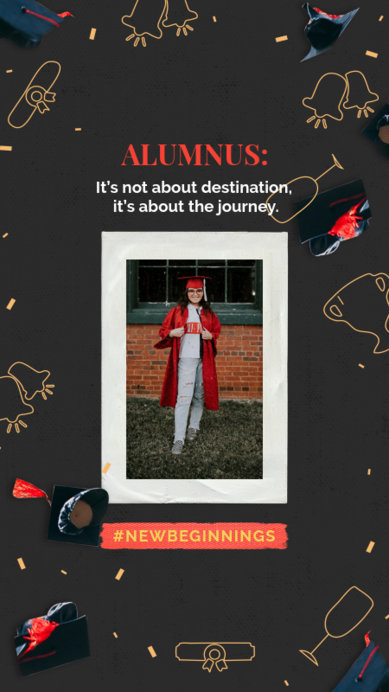 Placeit - Graduation-Themed Instagram Story Featuring Festive Graphics